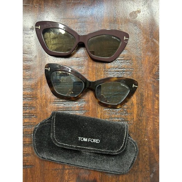 Tom Ford | Accessories | Tom Ford Double Clip On Blue Block Cat Eye ...